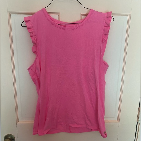 Lilly Pulitzer | Tops | Lilly Pulitzer Pink Ruffle Luxletic Tank Top ...